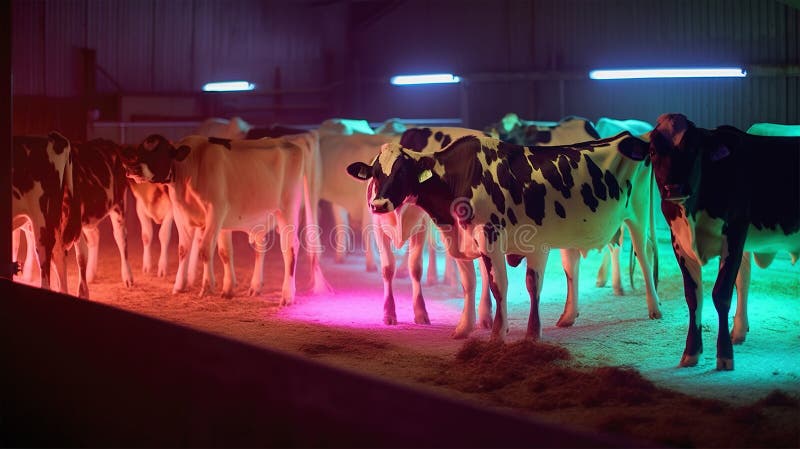 Cows on the Farm. Dairy Cows. Fresh Hay for Dairy Cows. Modern Cowshed ...