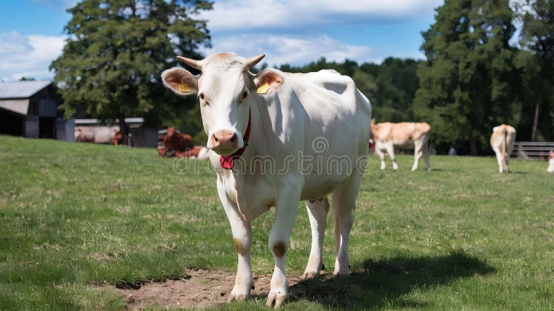 Cows in the field stock illustration. Illustration of cattle - 347718492