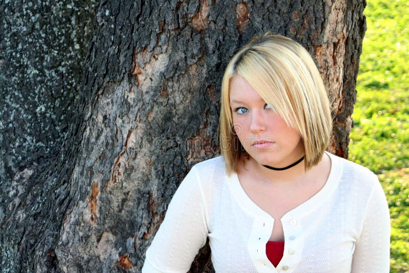 Coy Blond stock image. Image of enigmatic, beautiful, looking - 6716983