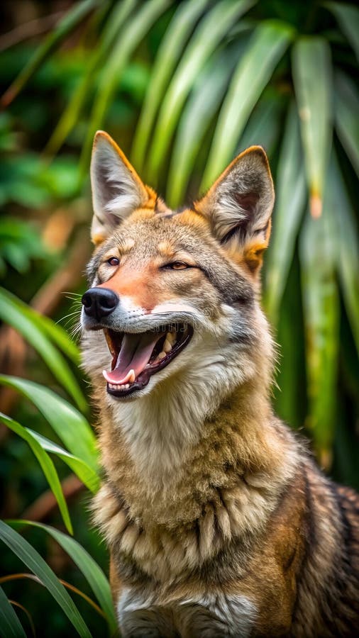 Coyote laughs jungle stock illustration. Illustration of decoration ...