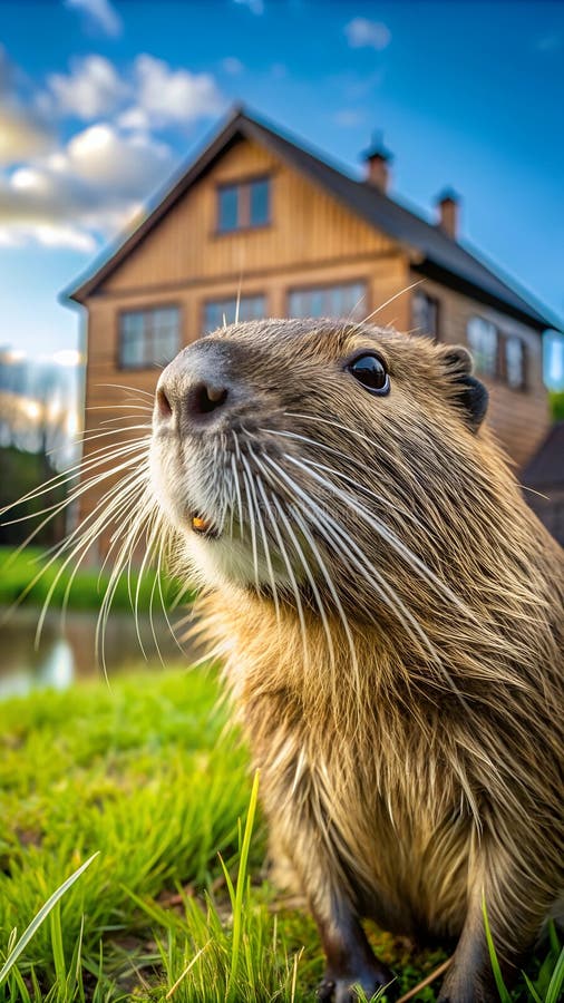 Coypu beaver looks house stock illustration. Illustration of decoration ...