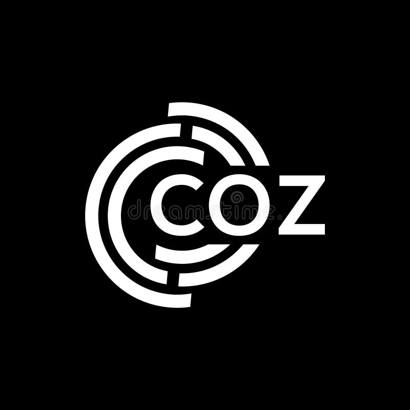 COZ Letter Logo Design on Black Background. COZ Creative Initials ...