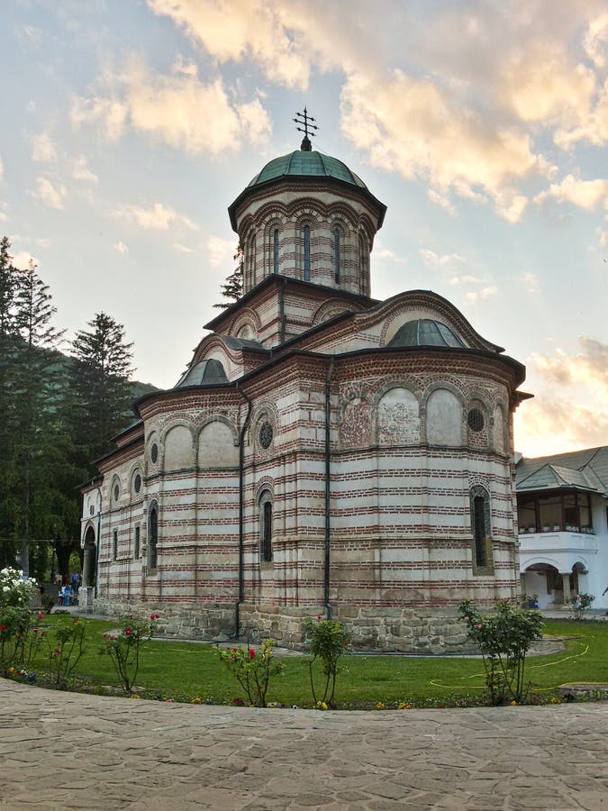 Cozia Church at Evening in Caciulata, Romania. Stock Image - Image of ...