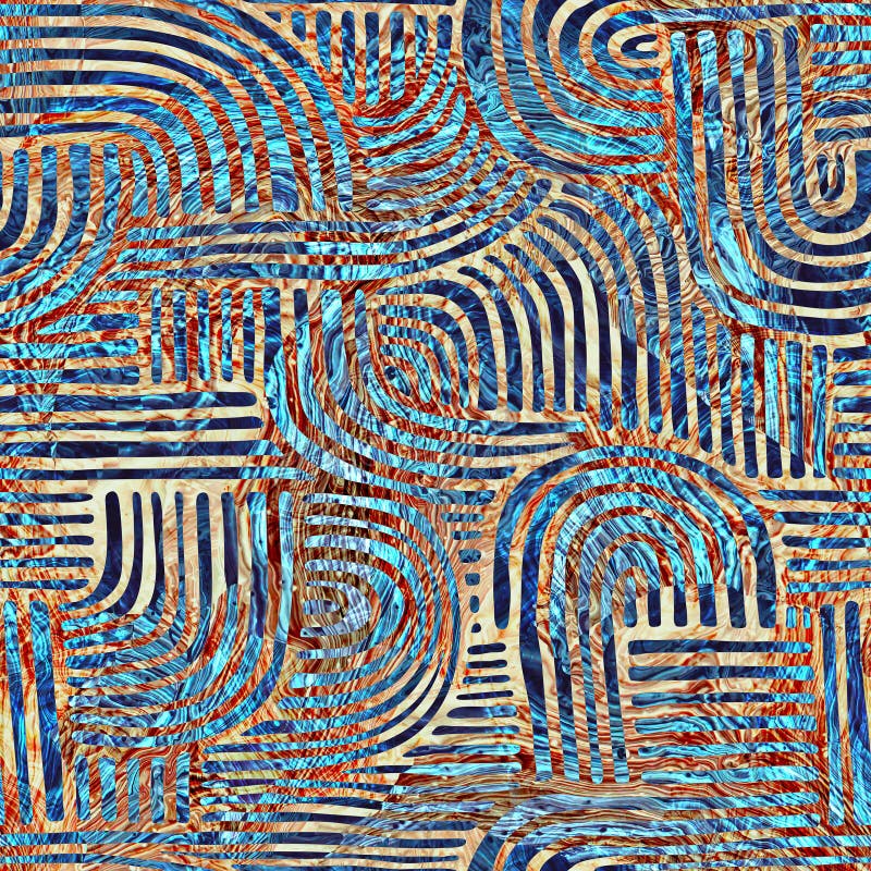 Cozy Abstract Textured Seamless Pattern in Boho Arches Style. Stock ...