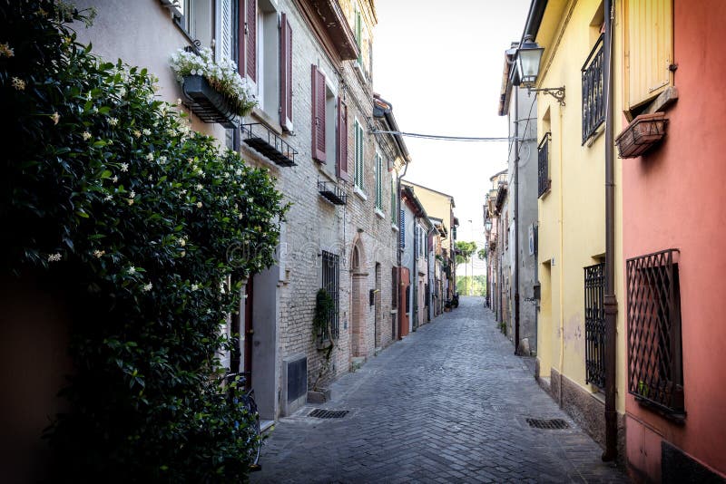 Cozy Alley with Traditional Hanging Lanterns and Wooden Buildings in ...