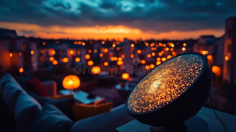 Cozy Ambient Light Lamp Design for Relaxing Evenings Stock Illustration ...