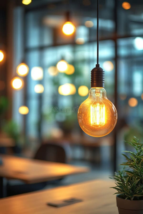 The Cozy Atmosphere of a Modern Office is Enhanced by a Stylish Hanging ...