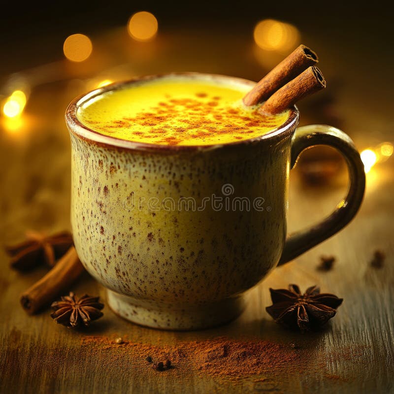 A Cozy Atmosphere Surrounds a Warm, Golden Beverage, Complete with ...