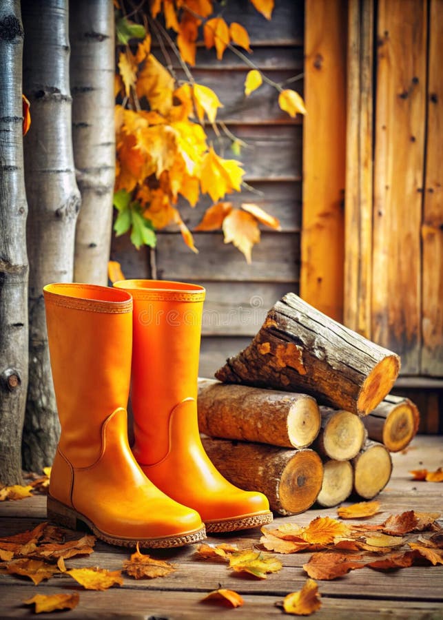 Cozy Autumn Boot Generative Ai Stock Illustration - Illustration of ...