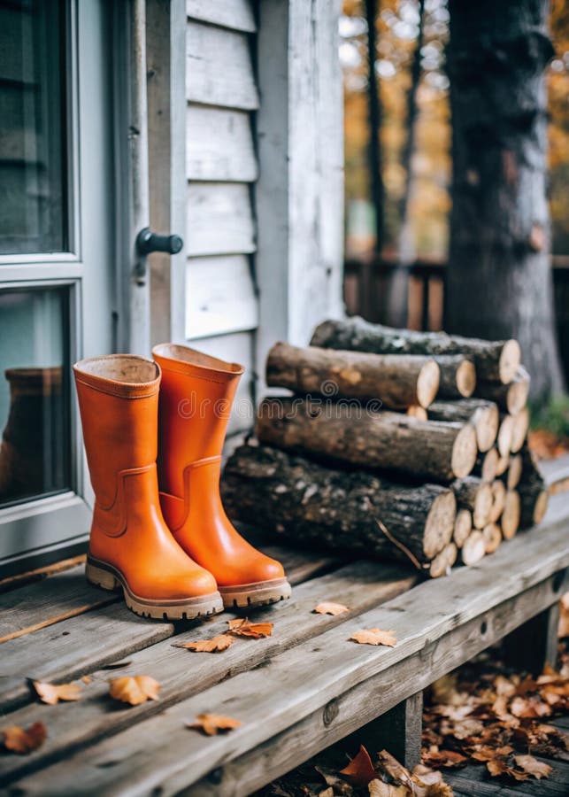 Cozy Autumn Boot Generative Ai Stock Illustration - Illustration of ...