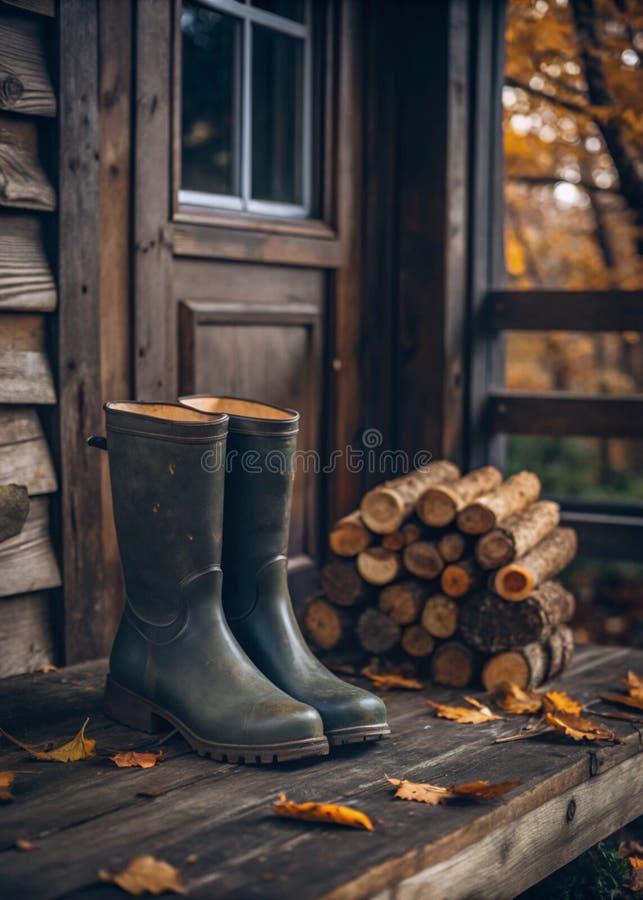 Cozy Autumn Boot Generative Ai Stock Illustration - Illustration of ...