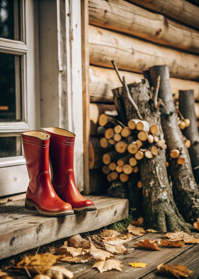 Cozy Autumn Boot Generative Ai Stock Illustration - Illustration of ...