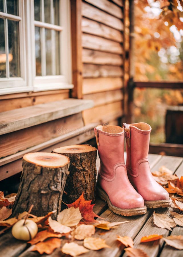 Cozy Autumn Boot Generative Ai Stock Illustration - Illustration of ...