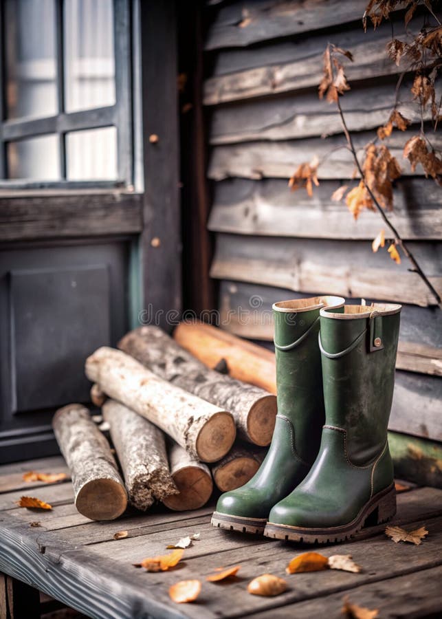 Cozy Autumn Boot Generative Ai Stock Illustration - Illustration of ...
