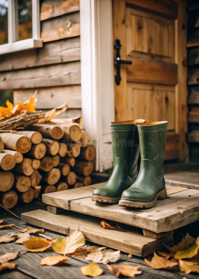Cozy Autumn Boot Generative Ai Stock Illustration - Illustration of ...