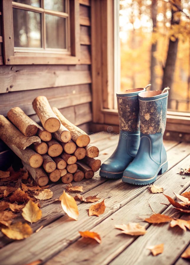 Cozy Autumn Boot Generative Ai Stock Illustration - Illustration of ...
