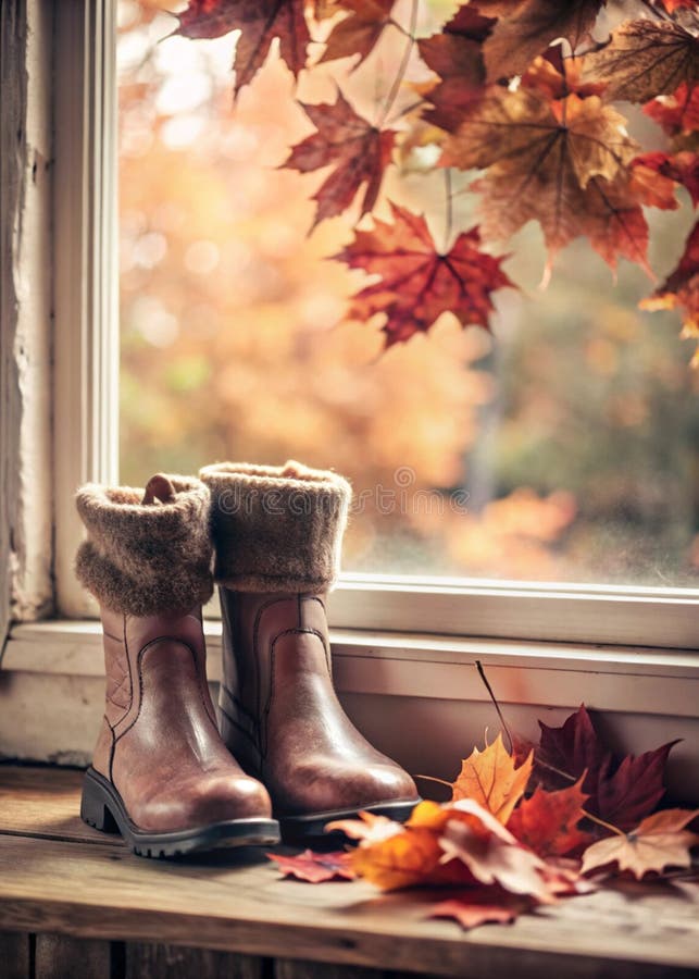 Cozy Autumn Boot Generative Ai Stock Illustration - Illustration of ...