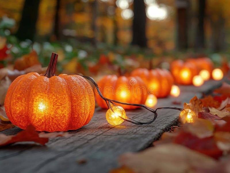 Cozy Autumn Decor Ideas Pumpkin String Lights Fall Leaves Create a ...