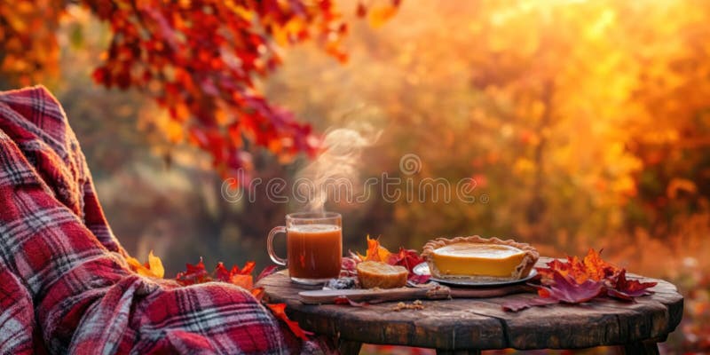 A Cozy Autumn Scene Capturing the Essence of Fall. the Setting Features ...