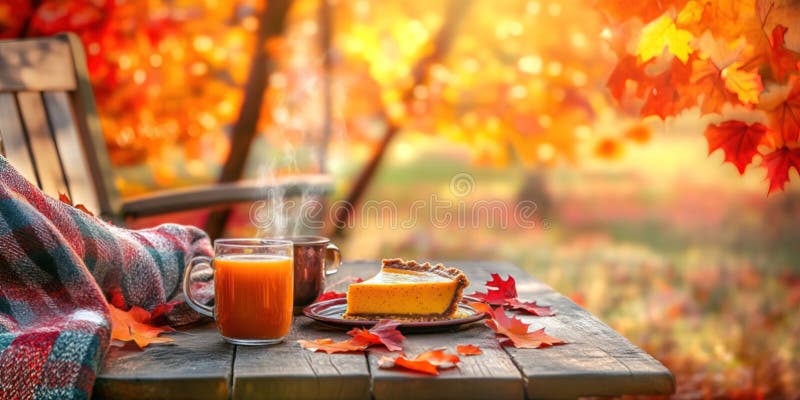 A Cozy Autumn Scene Capturing the Essence of Fall. the Setting Features ...