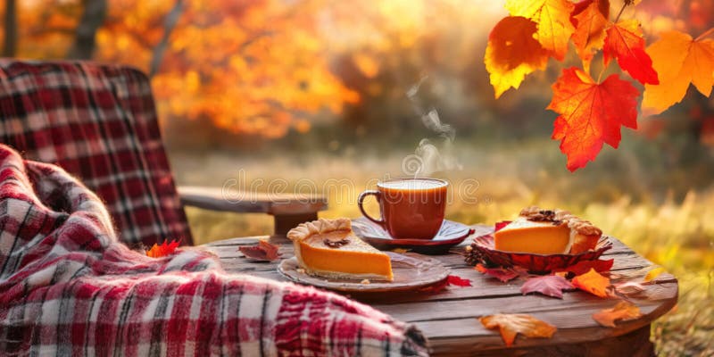 A Cozy Autumn Scene Capturing the Essence of Fall. the Setting Features ...