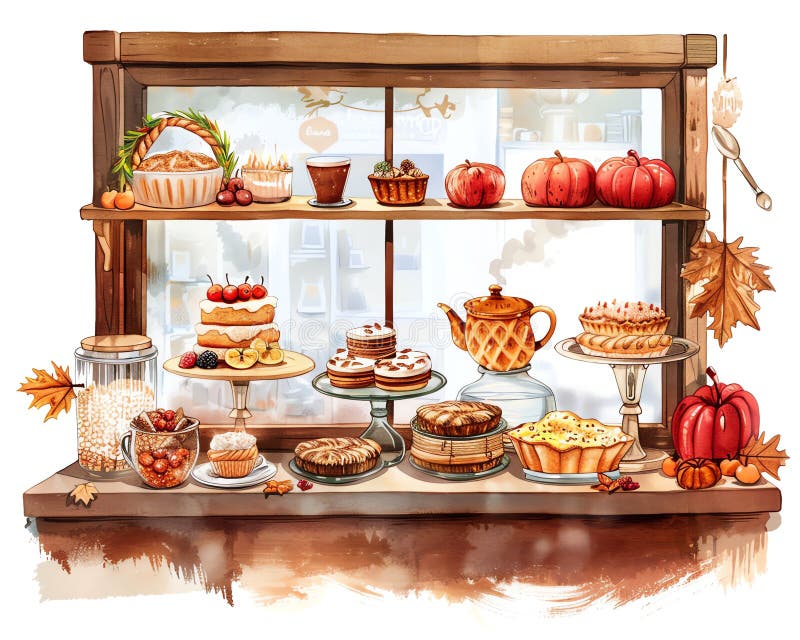 Cozy Autumn Window. Treats, Tea, and Fall Colors Stock Image - Image of ...