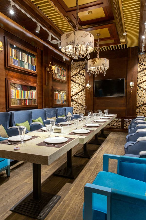 Cozy Banquet Hall for VIP Persons in Luxurious Restaurant Stock Photo ...
