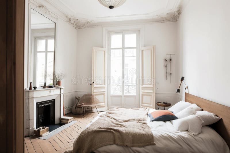 Cozy Bedroom. Interior Concept Created with Generative Ai Tools. Stock ...