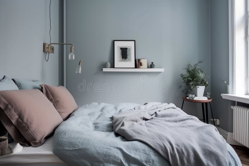 Cozy Bedroom. Interior Concept Created with Generative Ai Tools. Stock ...