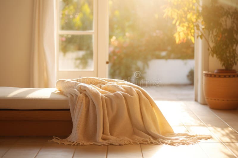 Cozy Bedroom with Modern Light Interior. Morning Concept Stock ...