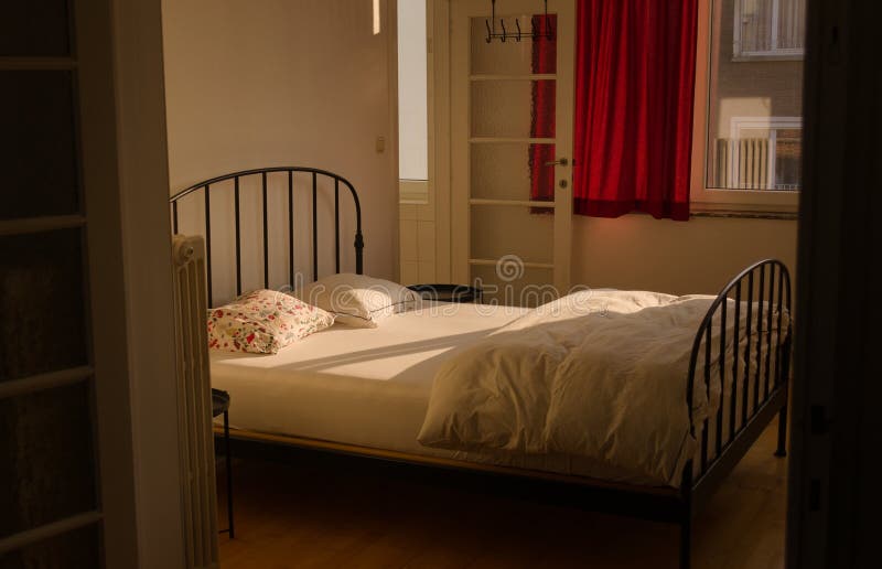 Cozy Bedroom Under the Warm Afternoon Light. Interior Shot, Natural ...