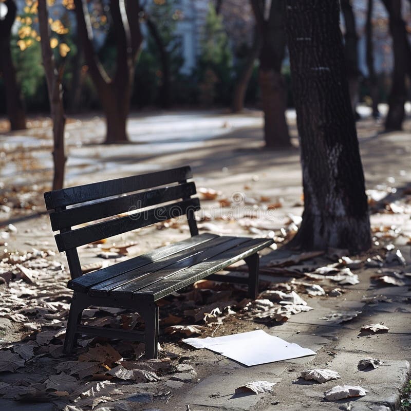 Cozy Bench beside a Paper, Perfect for Relaxation and Creativity Stock ...