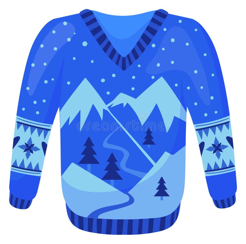 Cozy Blue Pullover Cartoon Icon. Warm Sweater Stock Illustration ...