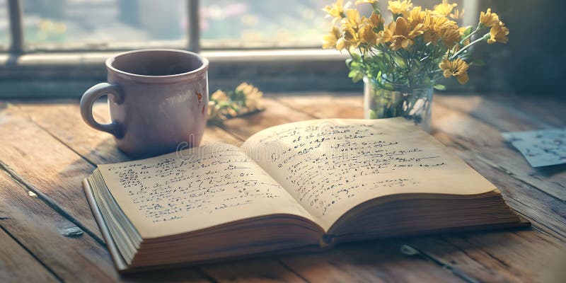 Cozy Book Coffee Morning Reads Stock Illustration - Illustration of ...