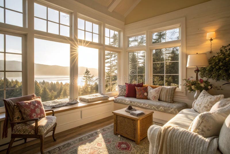 A Cozy, Bright Room with Sunlight Streaming in Stock Photo - Image of ...