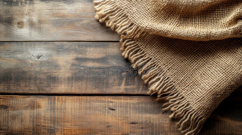 Rustic Brown Burlap Fabric Draped Wooden Surface Stock Photos - Free ...