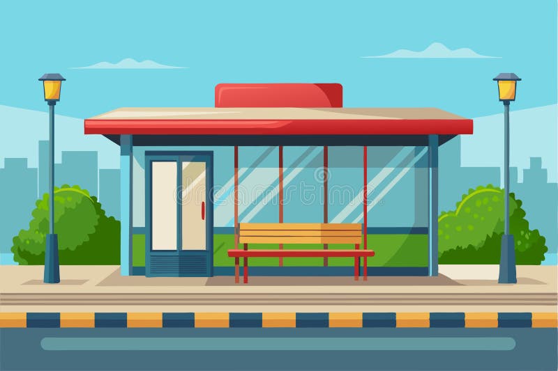 A Cozy Bus Stop Design Features a Bench, Large Windows, and Greenery ...