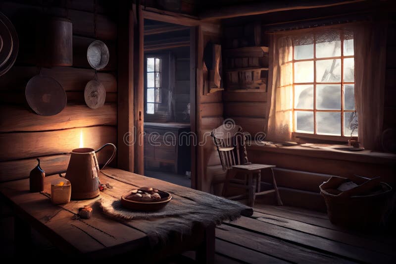 Cozy Cabin Interior. Generative AI Stock Illustration - Illustration of ... Cozy Cabin Interior. Generative AI Stock Illustration - Illustration of ...