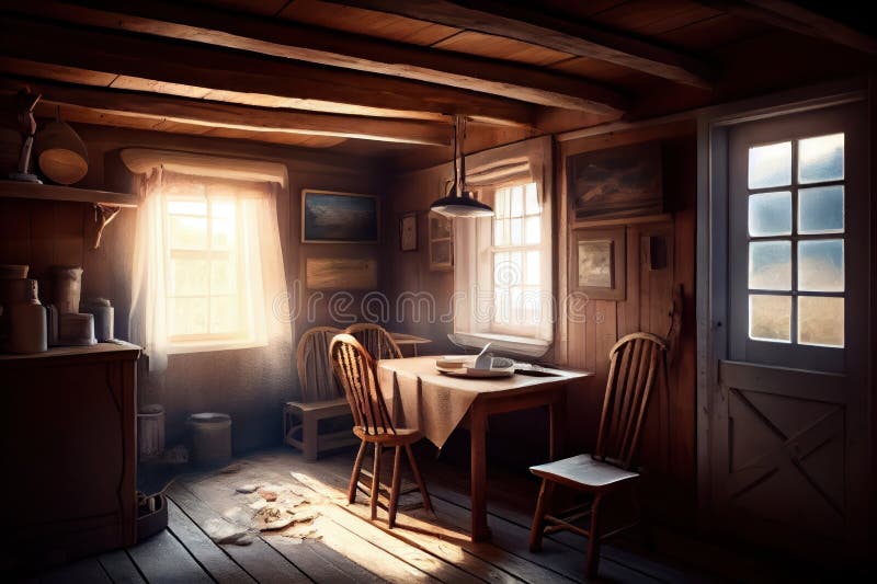 Inside Old Log Cabin Stock Illustrations – 32 Inside Old Log Cabin ...