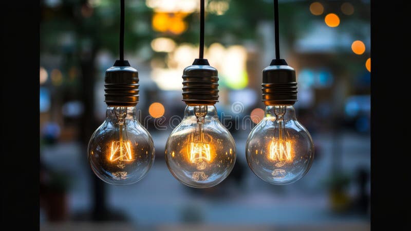 Cozy Cafe Interior Featuring Vintage Edison Bulbs and an Abundance of ...