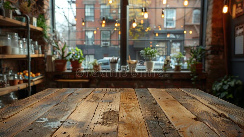 Cozy Cafe Window View on a Rainy Autumn Day Generative AI Stock ...