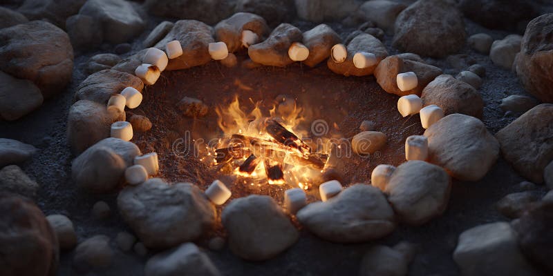 Cozy Campfire Stones Embers Warmth Stock Illustration - Illustration of ...