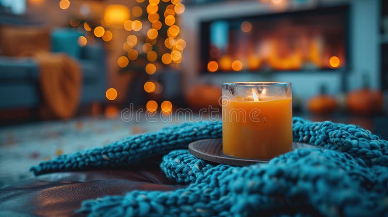 Cozy Candlelight in a Warm Home Stock Illustration - Illustration of ...