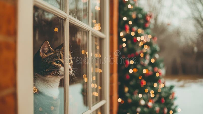 Cat Enjoying Snowy View Window Stock Photos - Free & Royalty-Free Stock ...