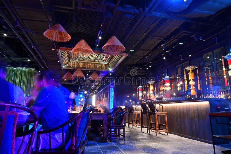 Chinese Restaurant Interior Design Editorial Stock Photo - Image of ...