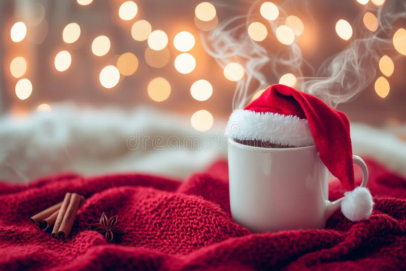 Cozy Christmas Coffee Scene Stock Illustration - Illustration of ...