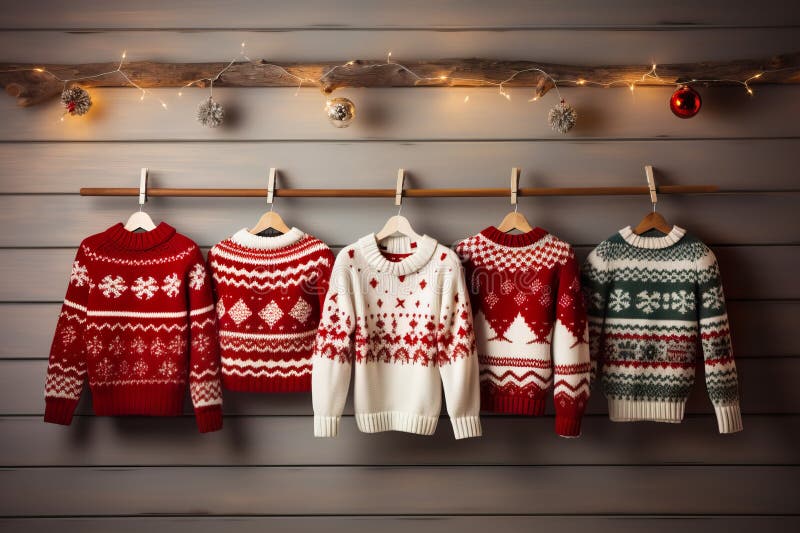 Cozy Christmas Sweaters Background Stock Illustration - Illustration of ...