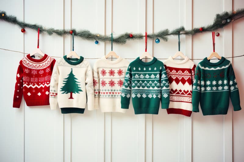Cozy Christmas Sweaters Background Stock Illustration - Illustration of ...