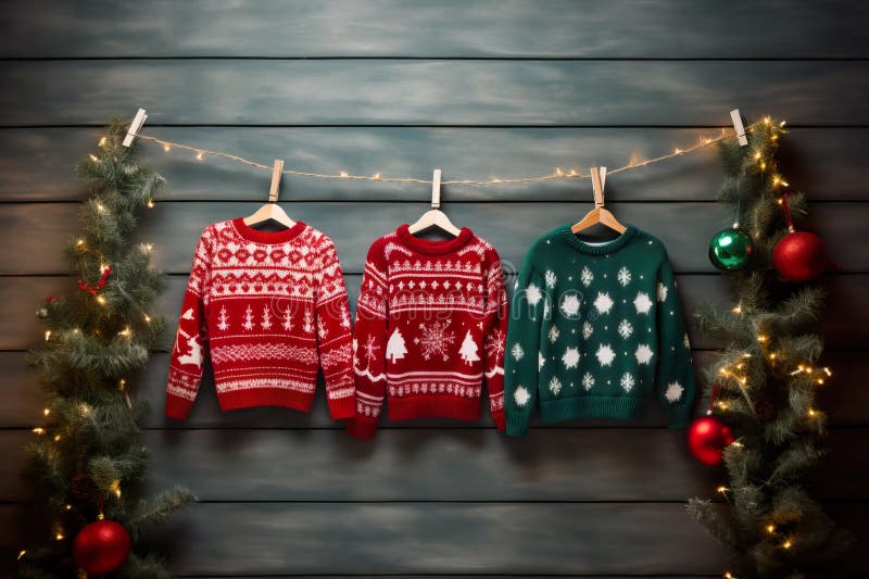 Cozy Christmas Sweaters Background Stock Illustration - Illustration of ...