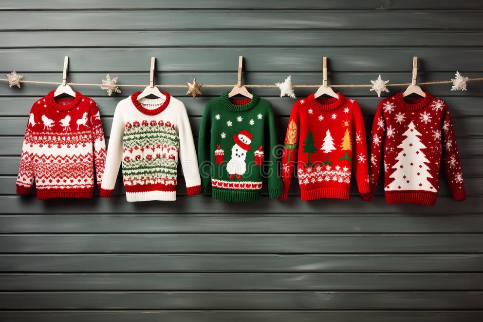 Cozy Christmas Sweaters Background Stock Illustration - Illustration of ...